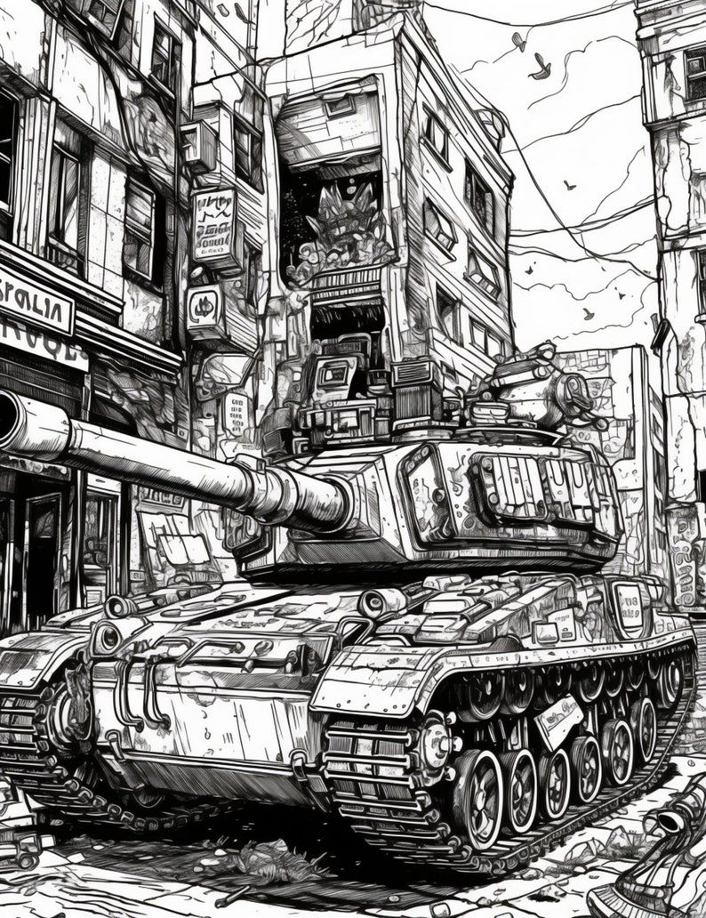 Army Tank Coloring Pages for Kids and Adult Military Tank Art Armored ...