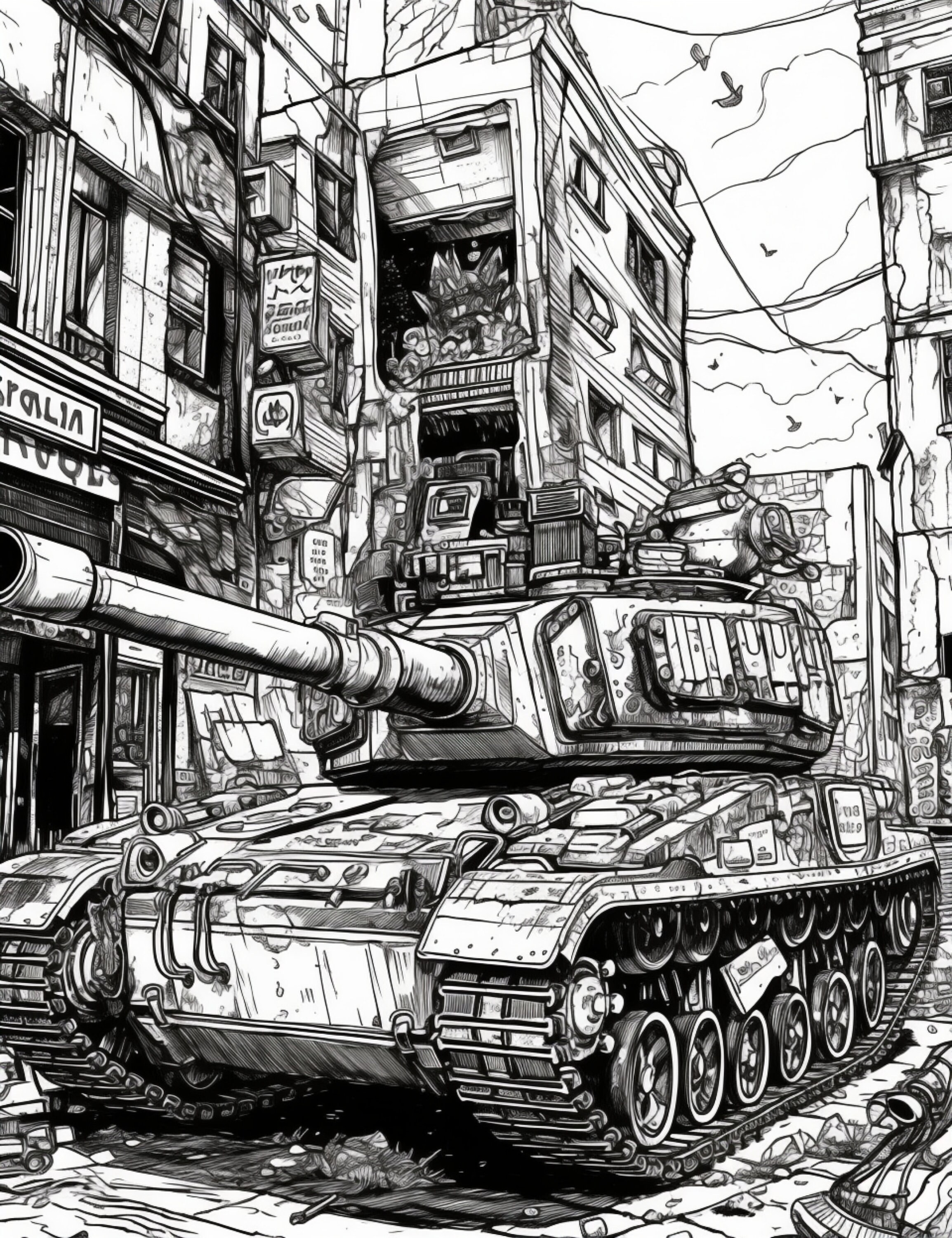 Army Tank Coloring Pages for Kids and Adult Military Tank Art Armored ...
