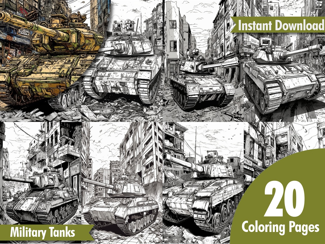 Army Tank Coloring Pages for Kids and Adult Military Tank Art Armored ...