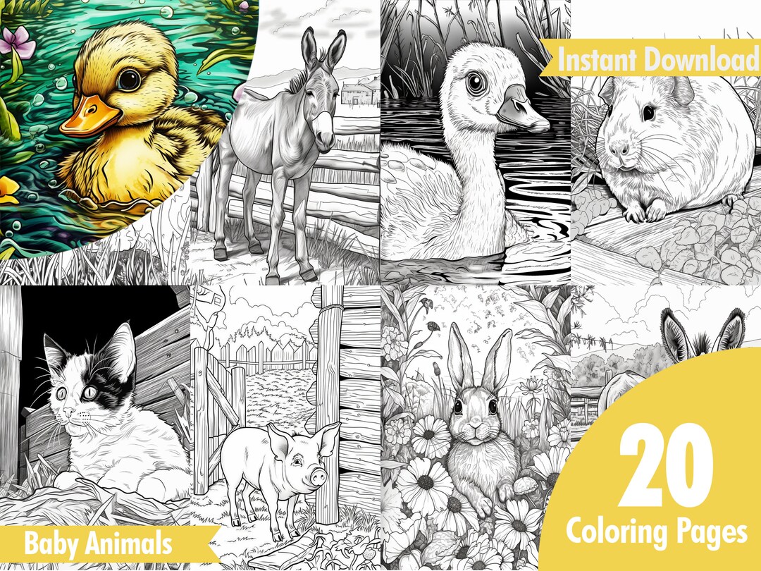 Baby Farm Animals Farm Animal Coloring Cute Farm Animals Coloring Pages ...