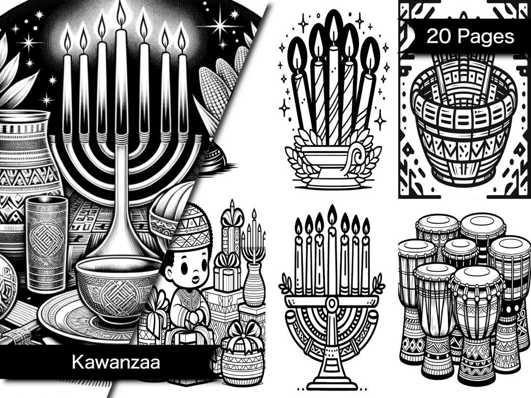 Kwanzaa Coloring Book for Kids & Adults - Cultural Heritage, Relaxing ...