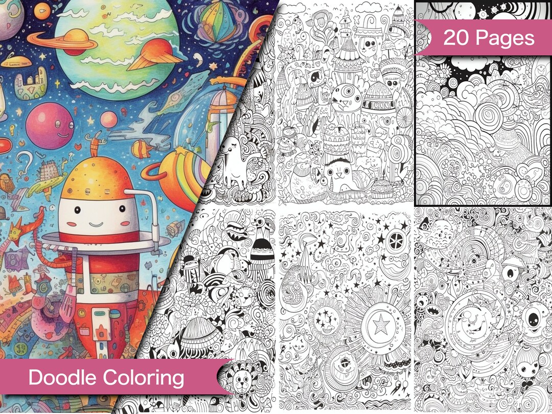 Doodle Art Coloring Pages: Relaxing Pattern Sheets (printable Download ...