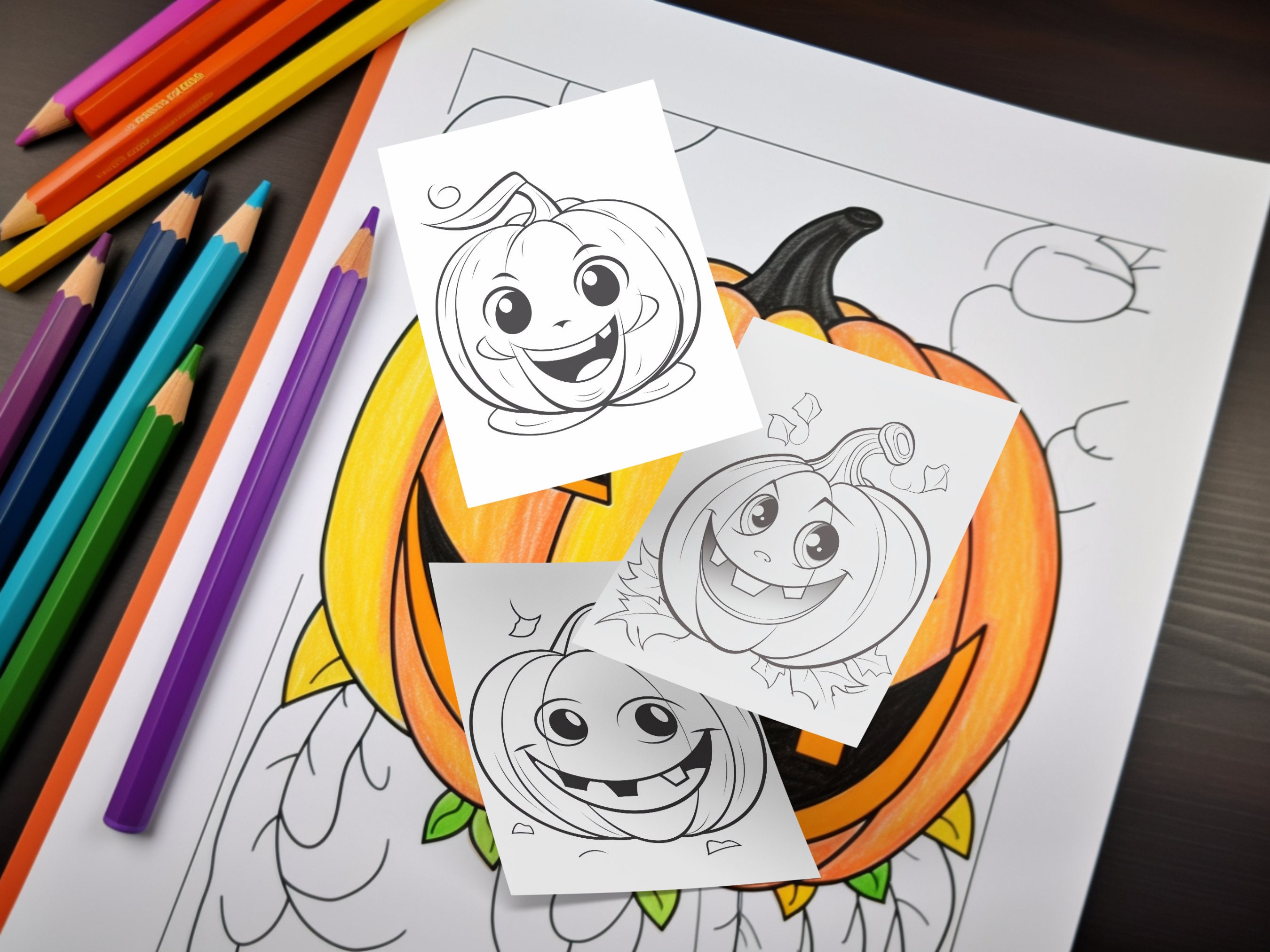 Halloween Pumpkin Coloring Pages: Fun Fall Activity (digital Download ...
