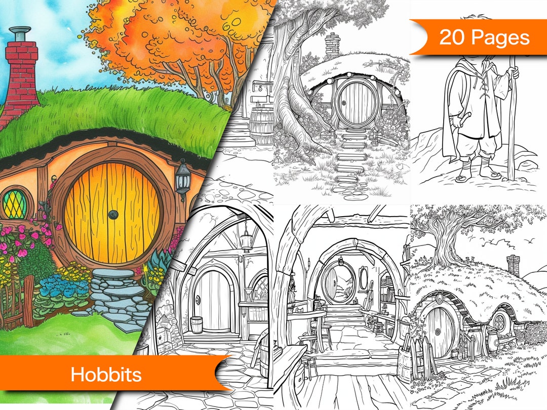 Printable Hobbit-themed Coloring Pages, Instant Download, Fantasy Art ...