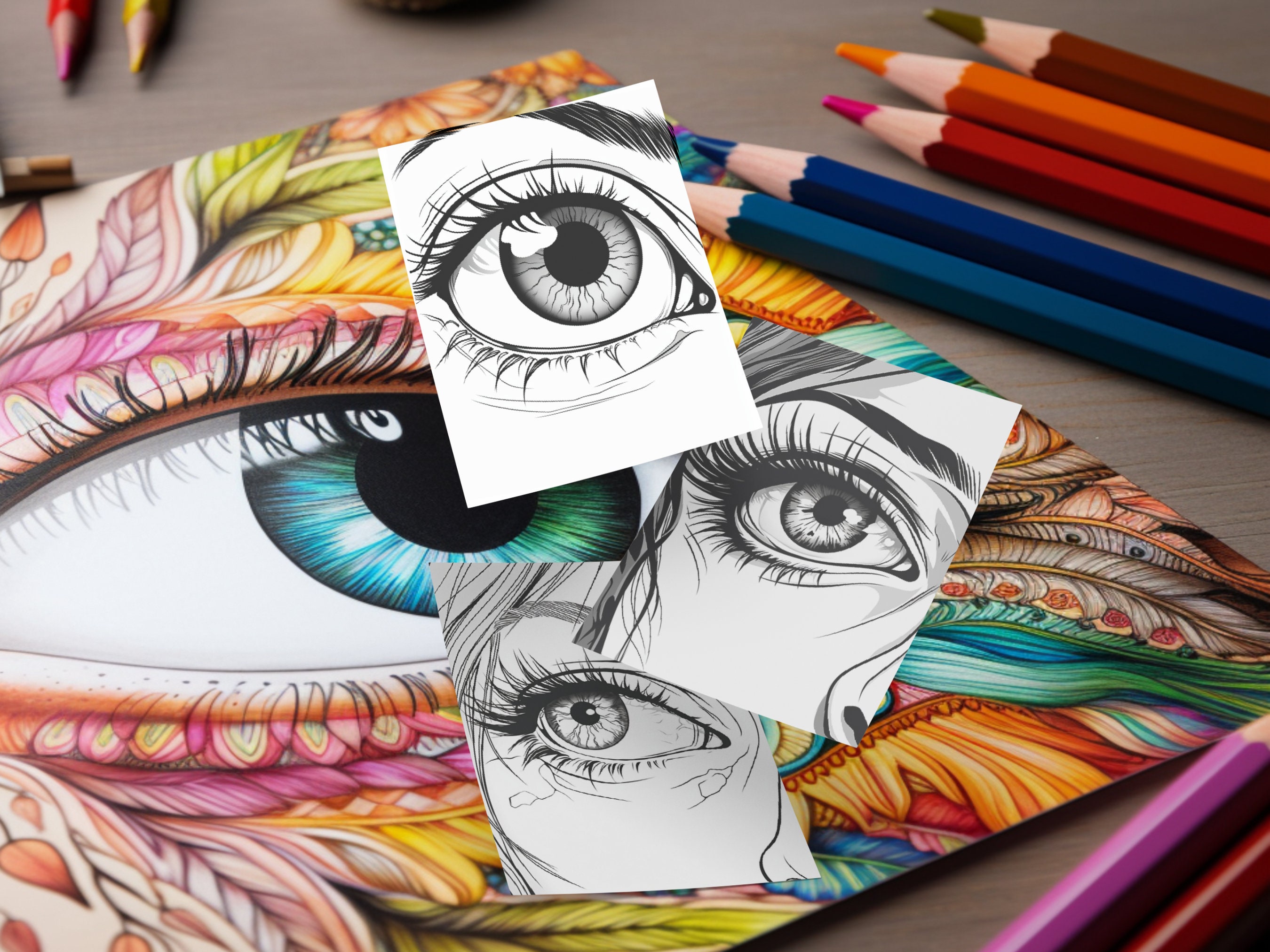 Enchanting Human Eye Coloring Page - Printable Digital Download - Etsy