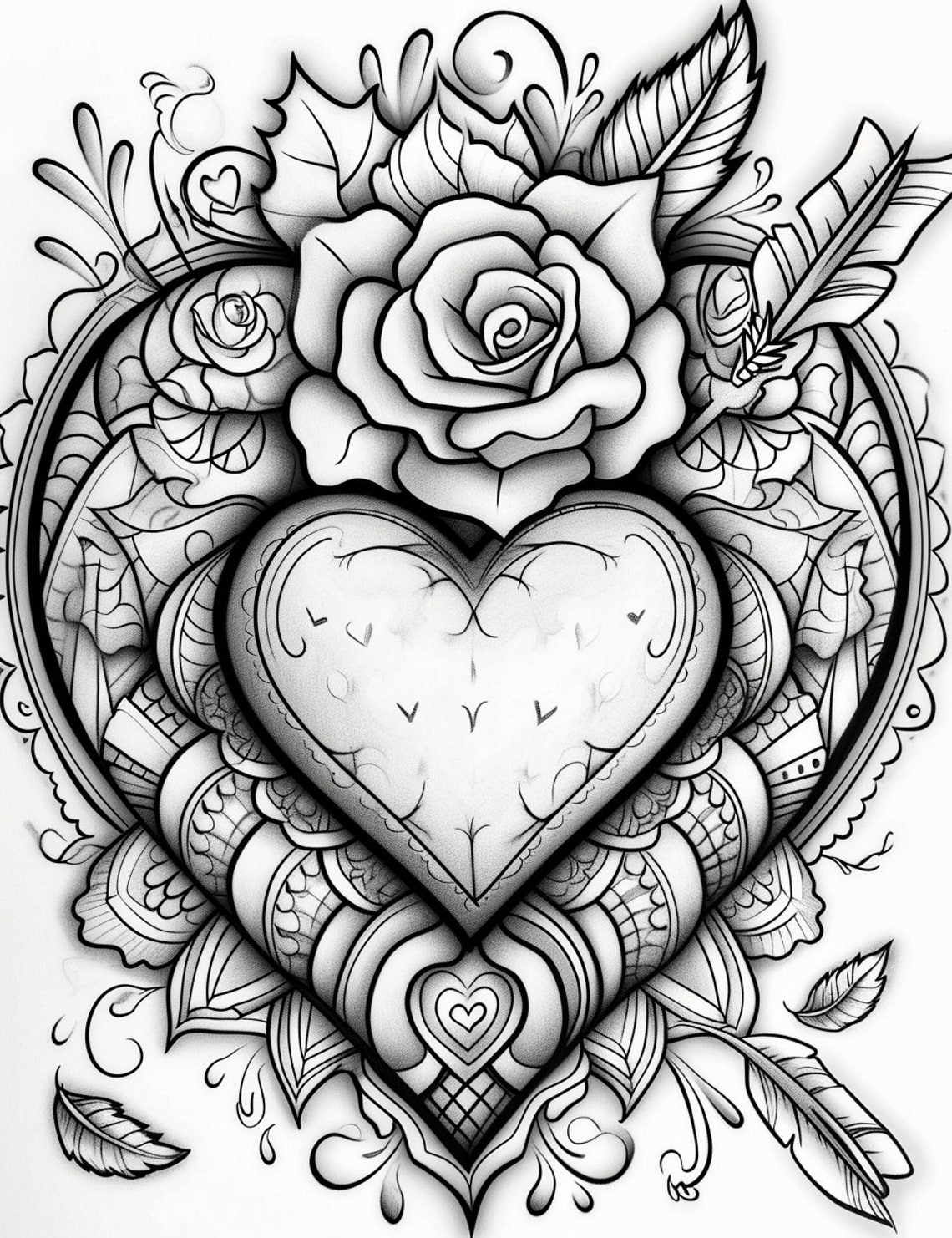 Valentine's Mandala Coloring Book - Instant Download PDF for All Ages ...