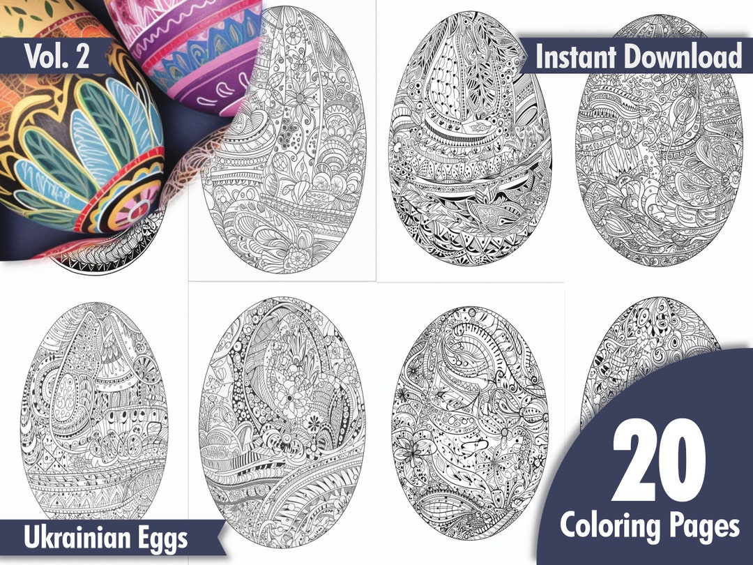 Ukrainian Easter Egg Coloring Book for Kids and Adults - Traditional ...