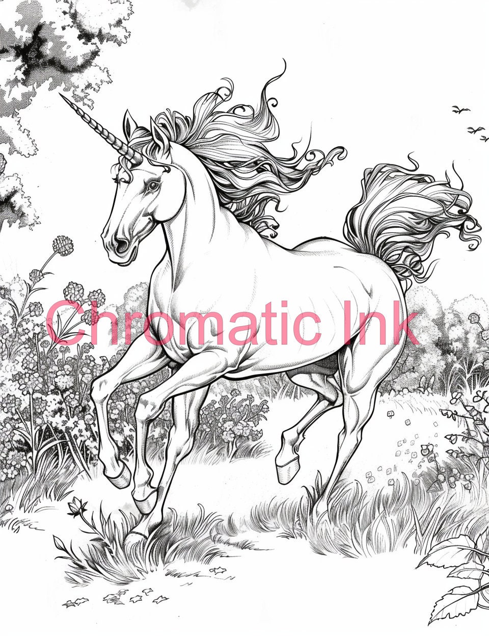Mystical Unicorn Coloring Pages | Printable Fantasy Creatures | Stress ...