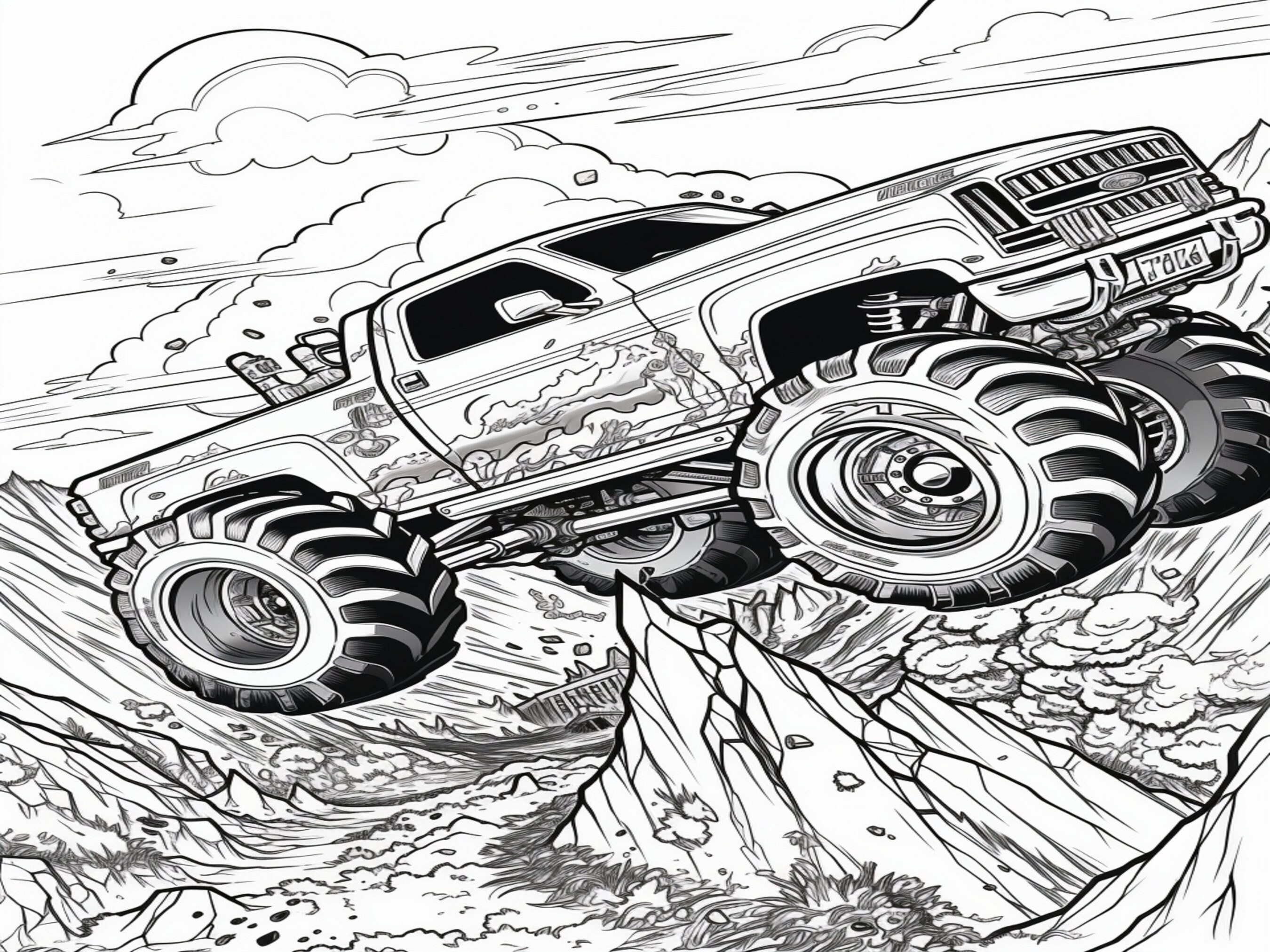 Monster Truck Action Packed Coloring Book With Unique Art - Etsy