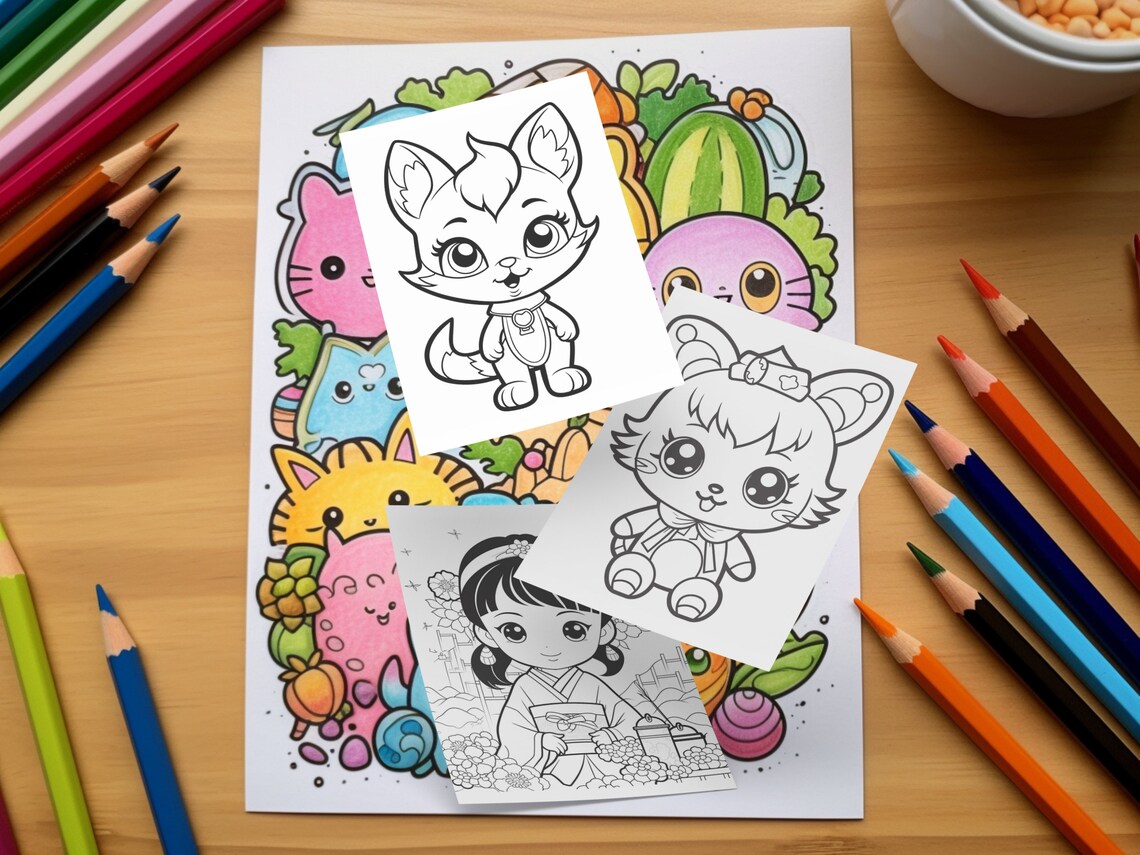 Enchanting Kawaii Assorted Characters Instant Digital Download ...
