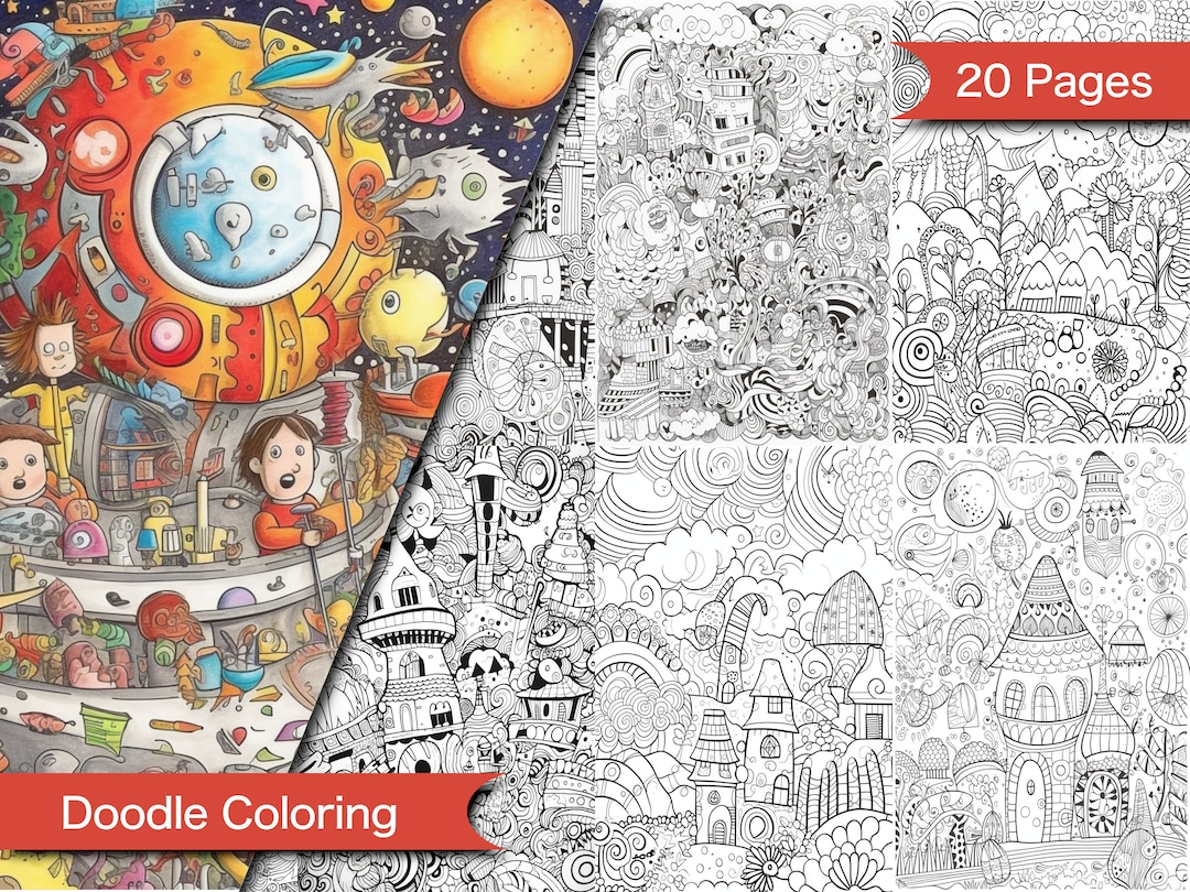 Doodle Art Coloring Pages: Relaxing Pattern Sheets (printable Download ...