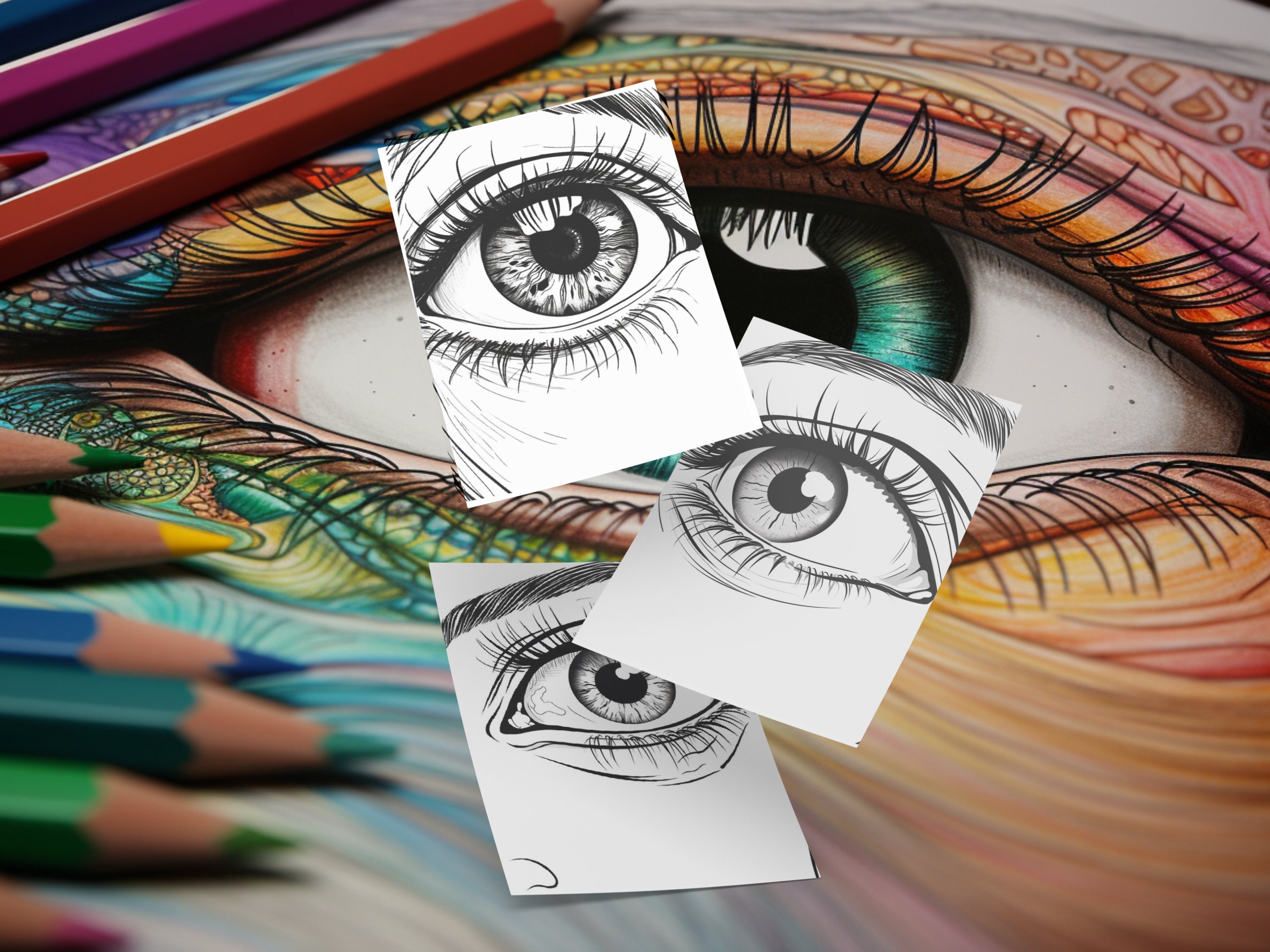 Enchanting Human Eye Coloring Page - Printable Digital Download - Etsy