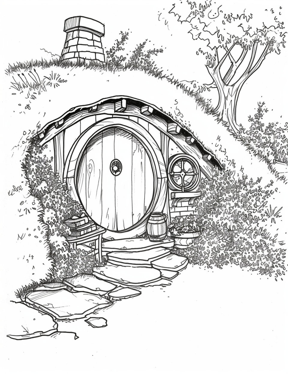 Printable Hobbit-themed Coloring Pages, Instant Download, Fantasy Art ...