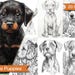 Puppy Coloring Book: Detailed Dog Portraits for All Ages - Etsy