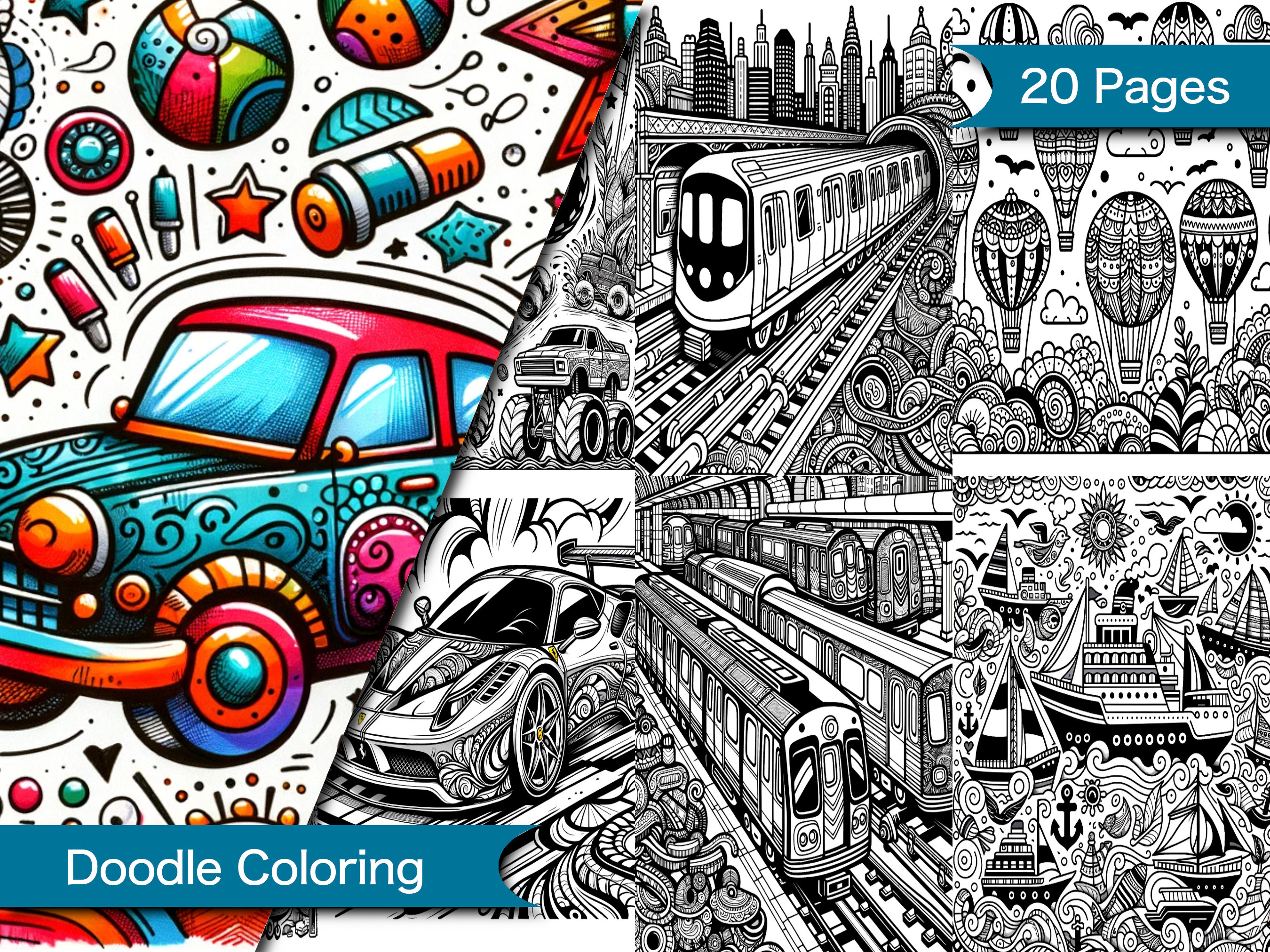 Intricate Doodle Art Patterns Relaxing Creative And Mindful Coloring Designs For Stress