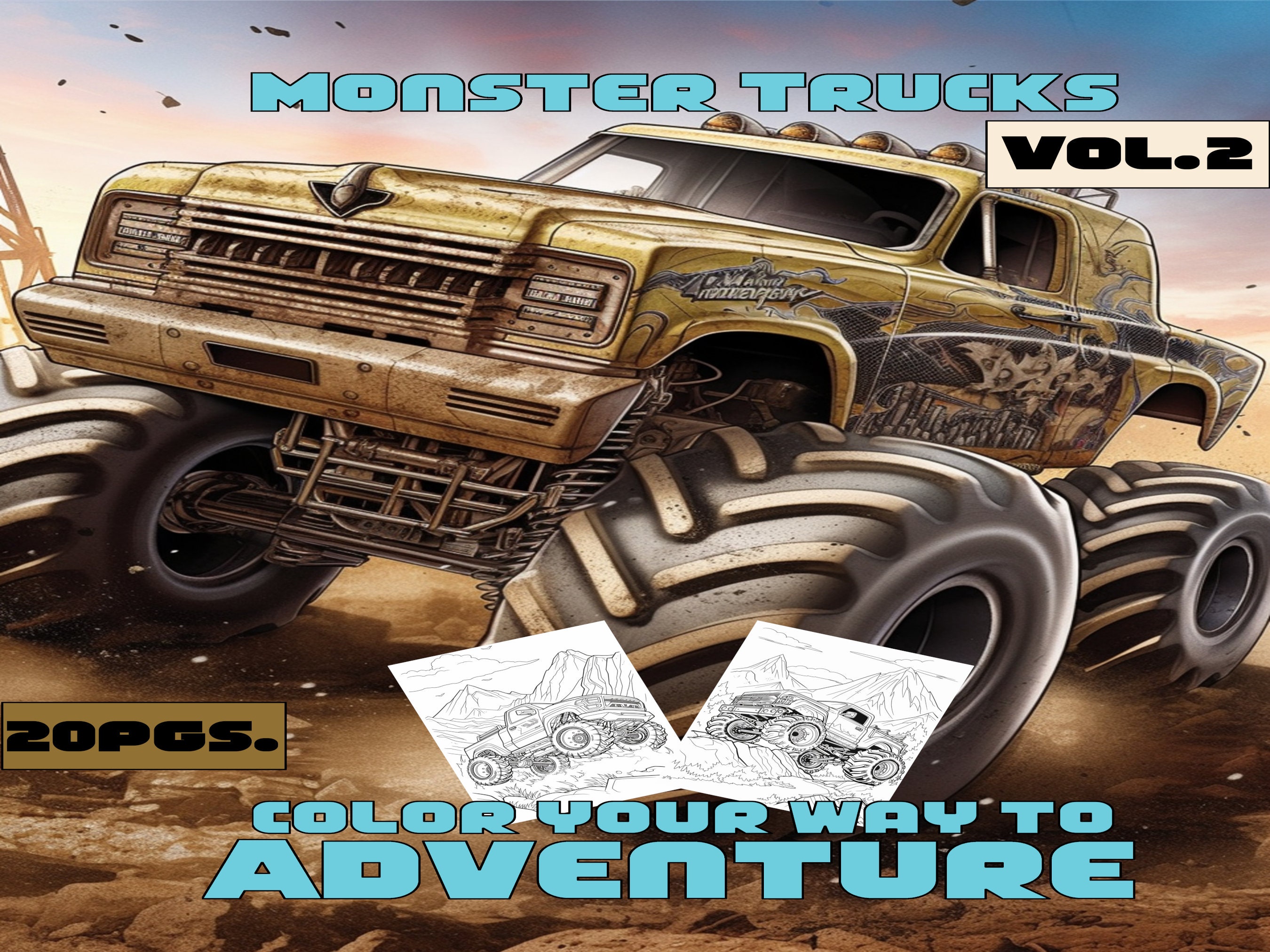 Fun Monster Truck Coloring Book for Kids Truck Coloring Pages Monster ...