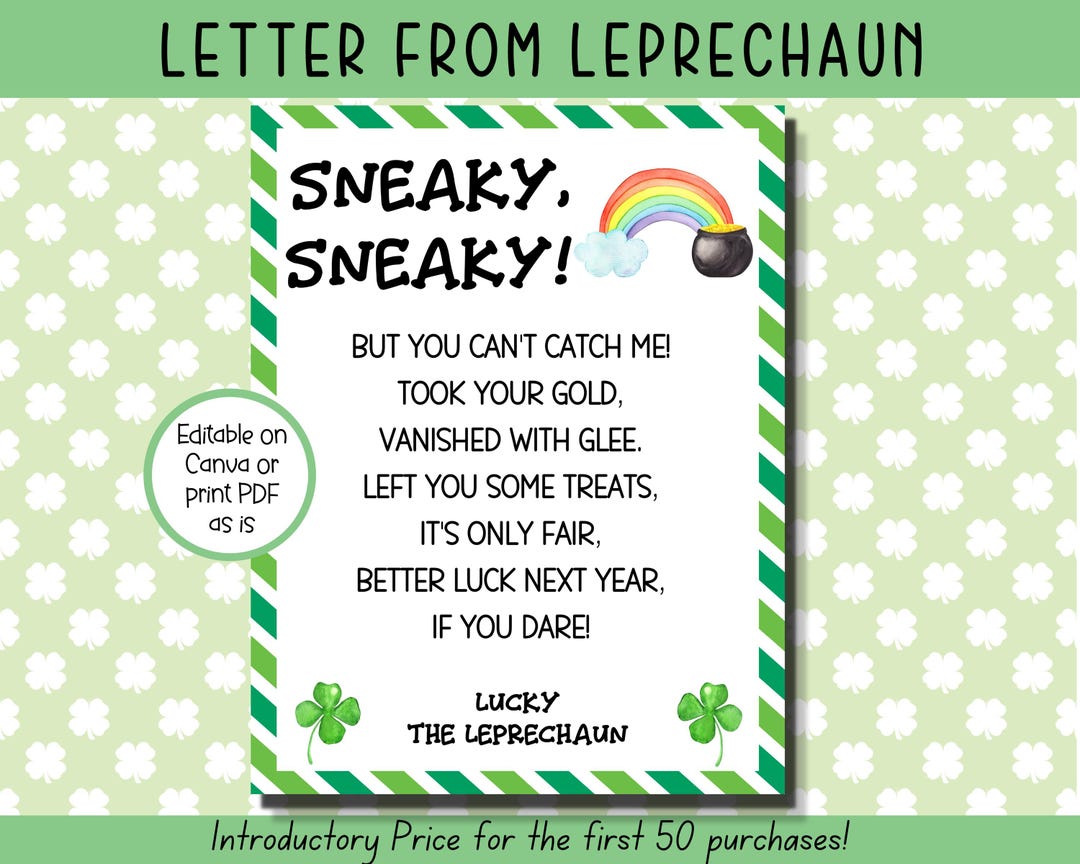 EDITABLE Leprechaun Letter, Leprechaun Trap Letter, Letter From ...