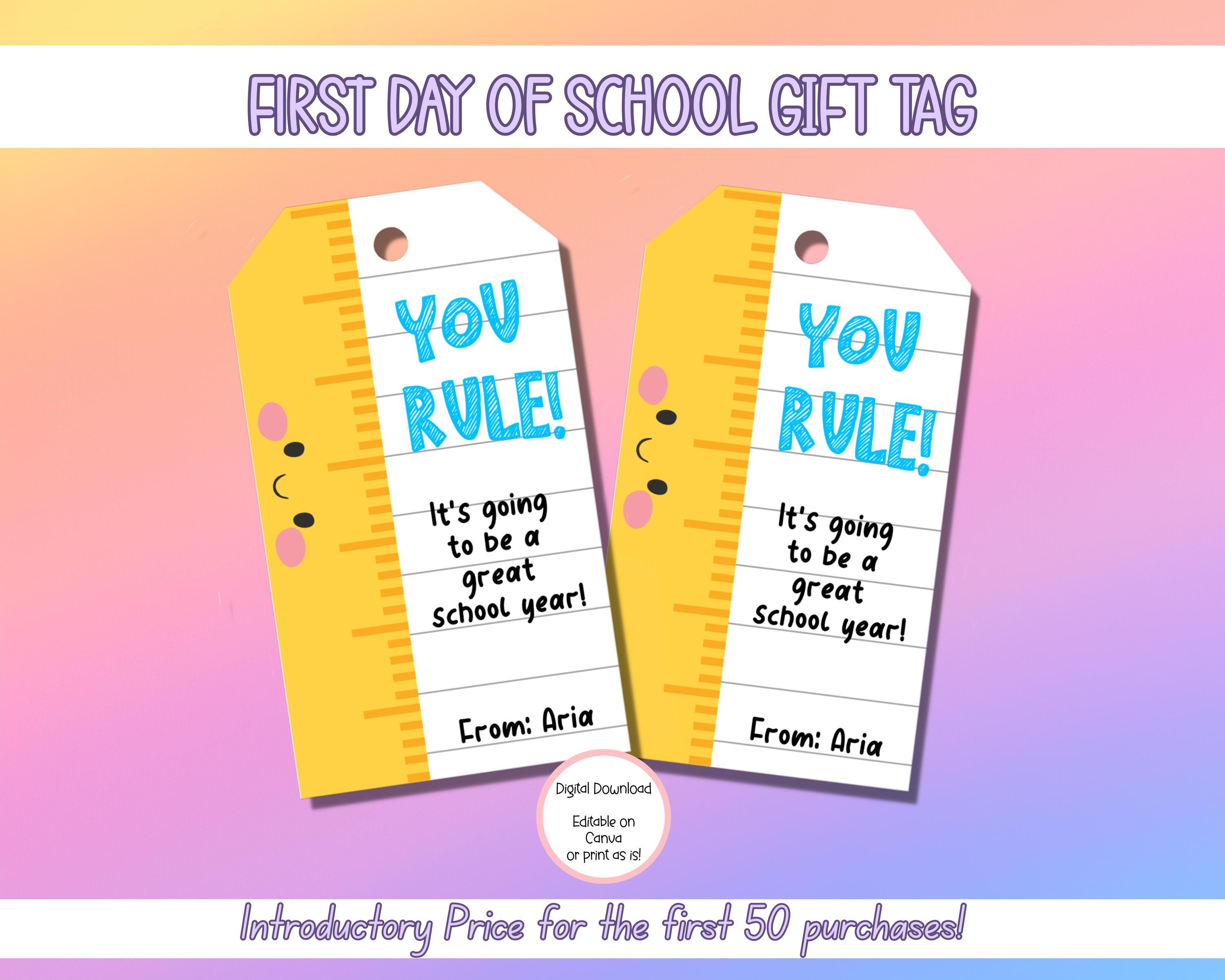 EDITABLE You Rule School Gift Tag, Back to School Gift Tag, Teacher ...