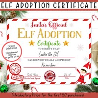 Editable Adopt an Elf Letter Elf Adoption Certificate Adopt Your Elf ...