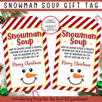EDITABLE Snowman Soup Tag, Snowman Soup Printable, Hot Chocolate Gift ...