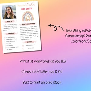 EDITABLE Boho Meet the Teacher Template, Back to School Letter, Teacher ...