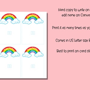 EDITABLE Rainbow Candy Valentine Cards, Classroom Valentines Day Cards ...