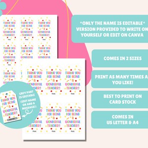 EDITABLE Teacher Appreciation Gift Tag, Staff Appreciation Gift Tag ...
