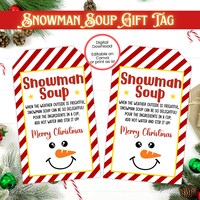 Snowman Soup Gift Tag Snowman Soup Christmas Party Favor Sticker Hot ...