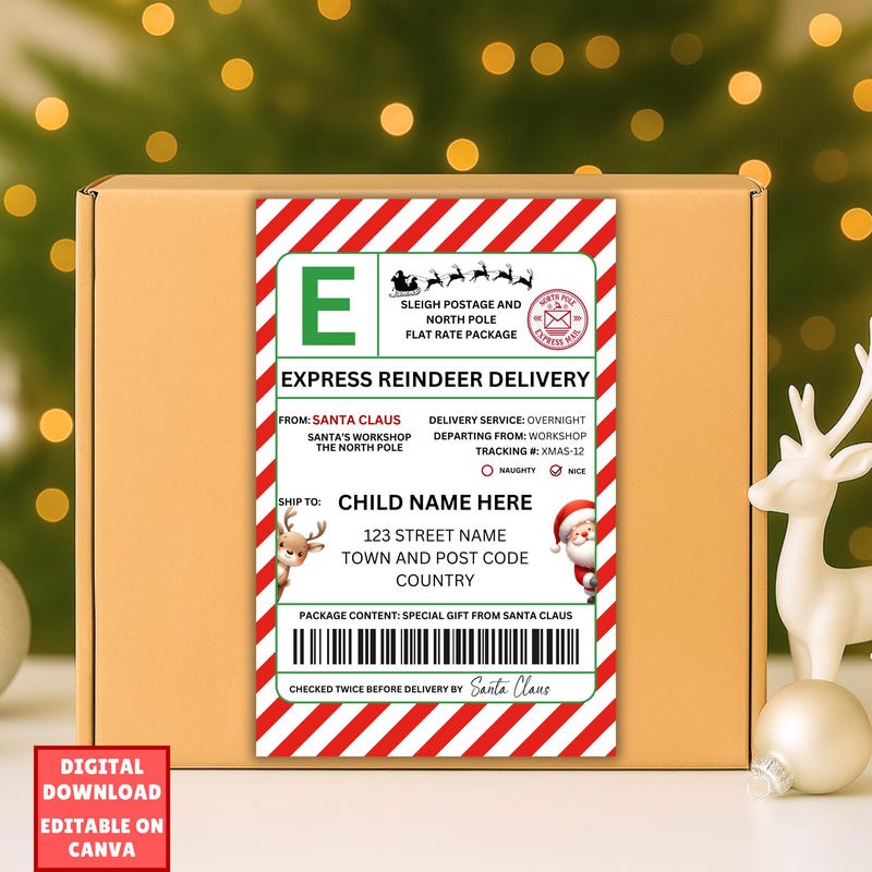 Santa Labels - Etsy