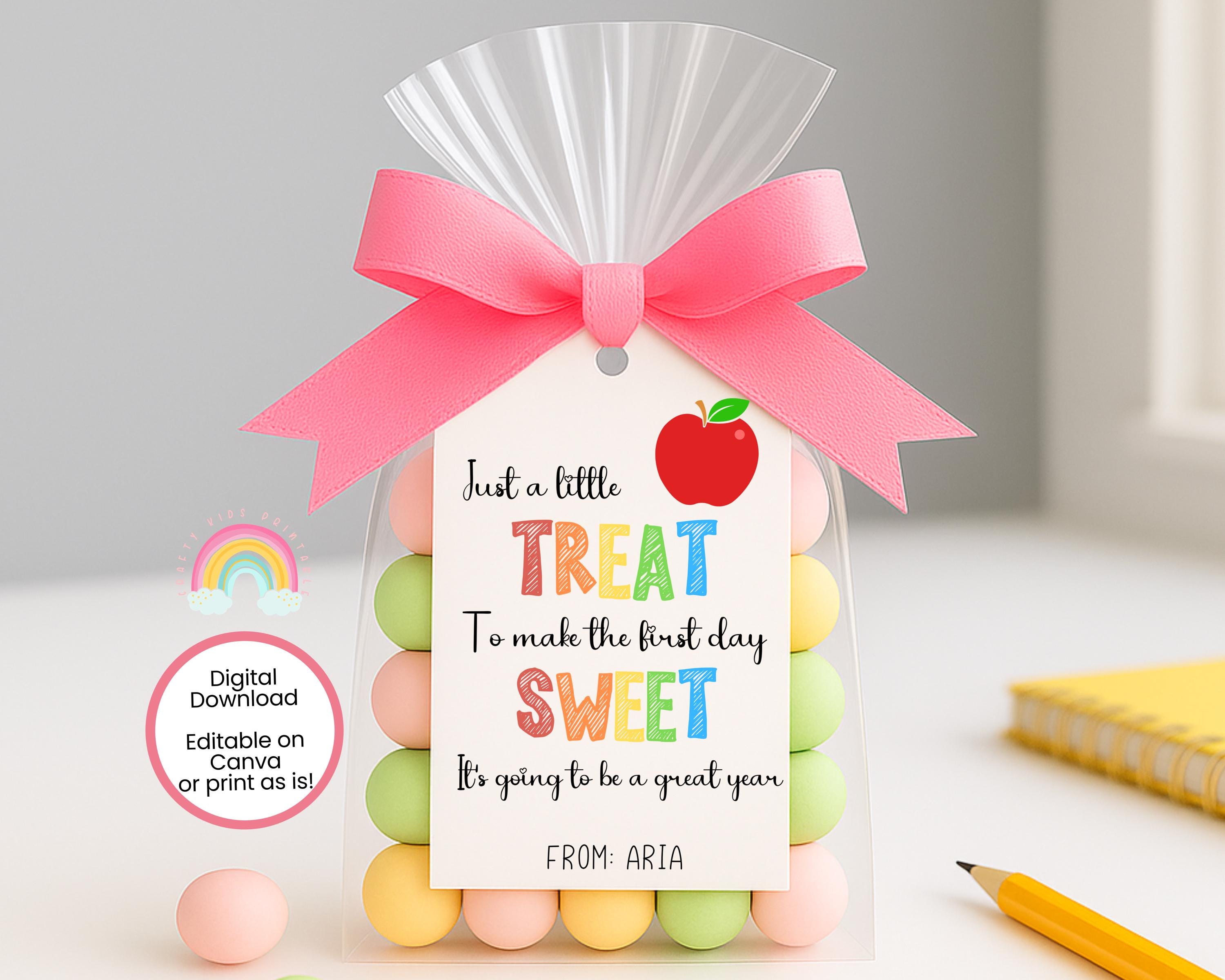 EDITABLE First Day of School Gift Tag, Back to School Gift Tag, Teacher ...