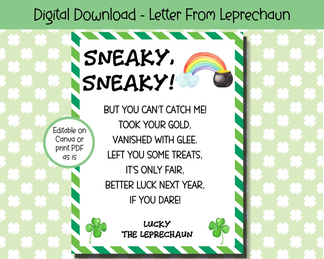 EDITABLE Leprechaun Letter, Leprechaun Trap Letter, Letter From ...