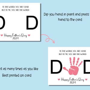 Father's Day Printable, Handprint Art, Fathers Day Gift, Fathers Day ...