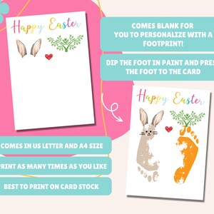 Easter Bunny Craft, Footprint Art, Babys First Easter, Easter Footprint ...