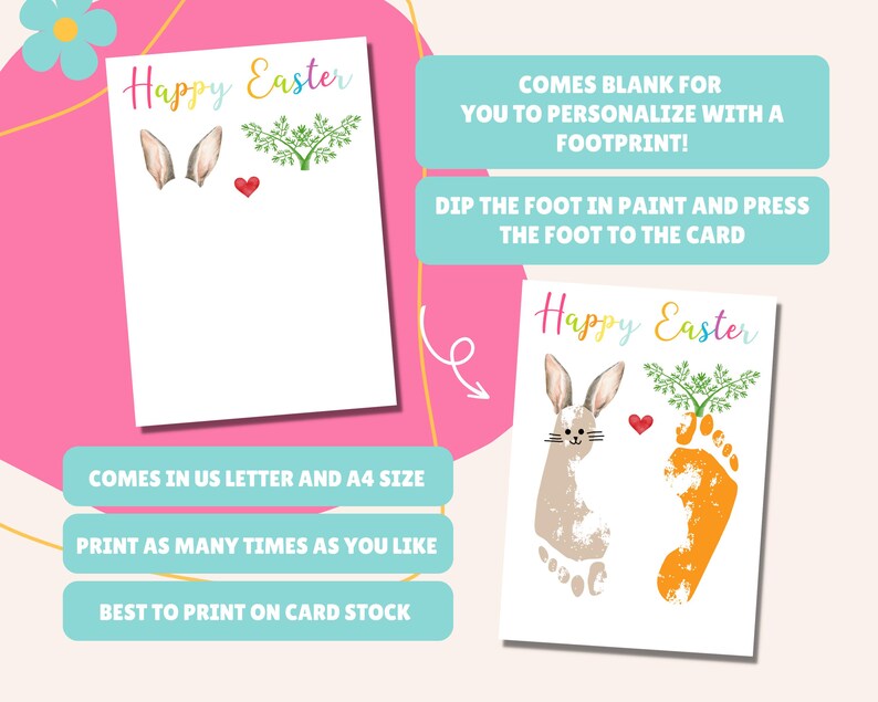 Easter Bunny Craft, Footprint Art, Babys First Easter, Easter Footprint ...
