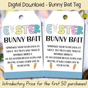 Easter Bunny Bait Tag, Easter Gift Tags, Easter Printables, Easter ...