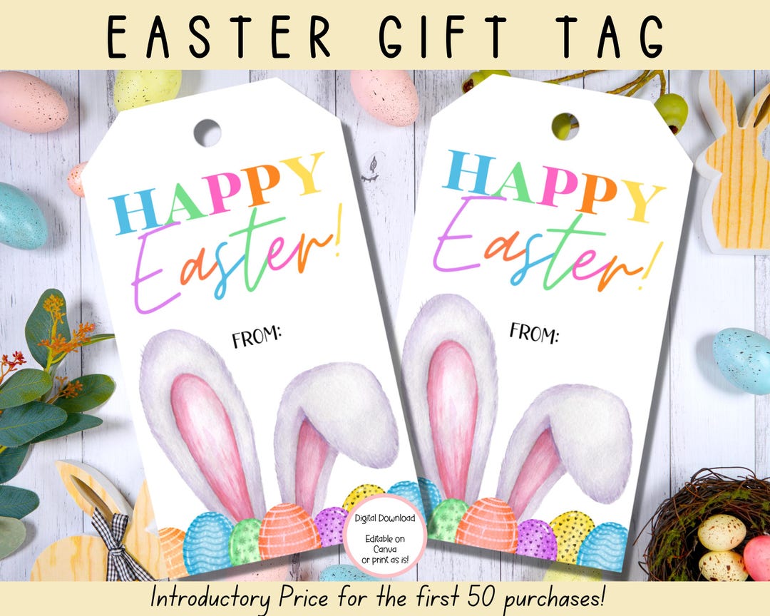 EDITABLE Easter Gift Tags, Easter Printable, Kids Easter Basket ...