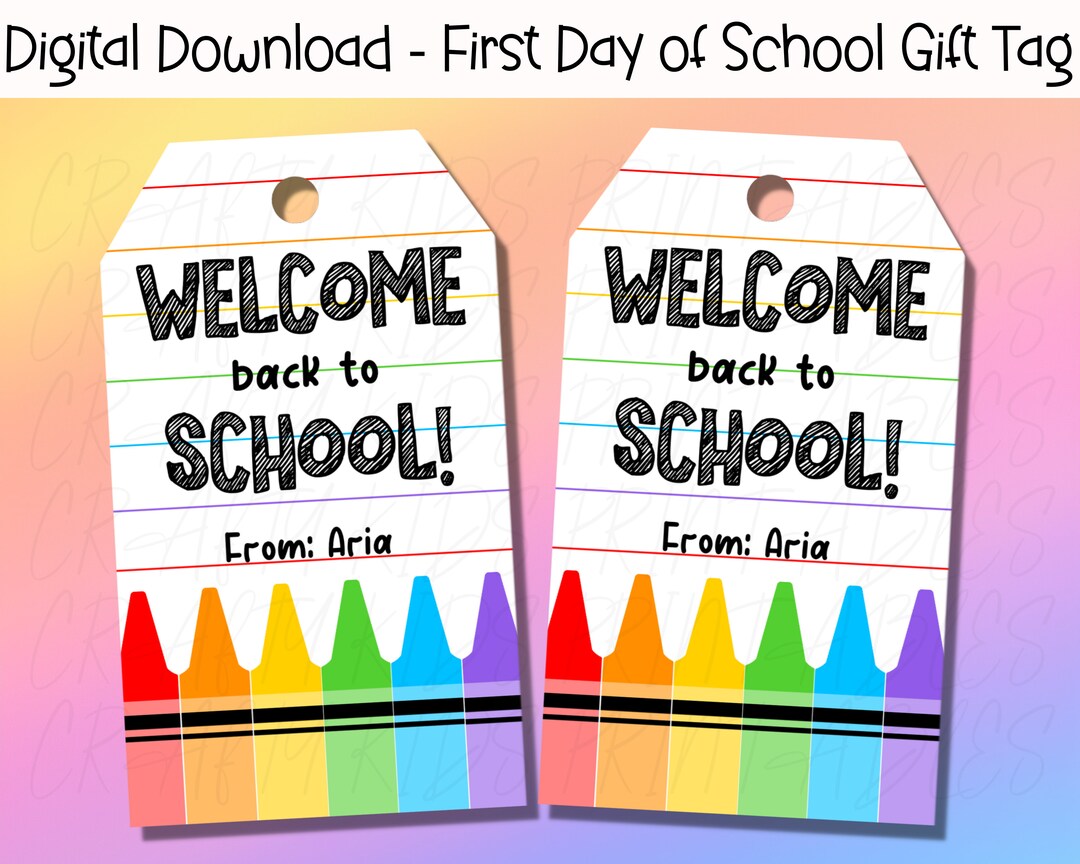 EDITABLE School Gift Tag, Back to School Gift Tag, Teacher Thank You ...