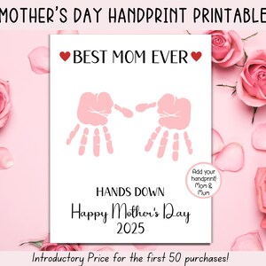 Mother's Day Printable, Mother's Day Handprint Art Mothers Day Gift ...