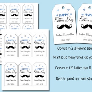 EDITABLE Father's Day Gift Tags, Happy Fathers Day, Printable Fathers ...