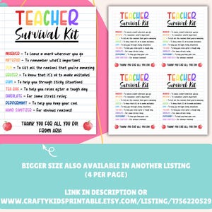 EDITABLE Teacher Survival Kit, First Day of School Gift Tag, Back to ...