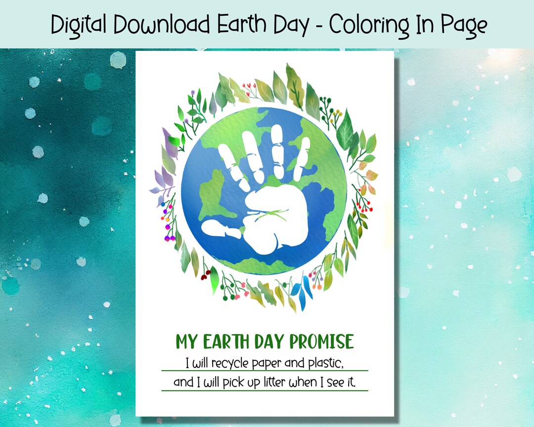 Earth Day Handprint Art, Earth Day Art for Kids, Earth Day Printable ...