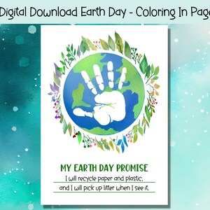 Earth Day Handprint Art, Earth Day Art for Kids, Earth Day Printable ...
