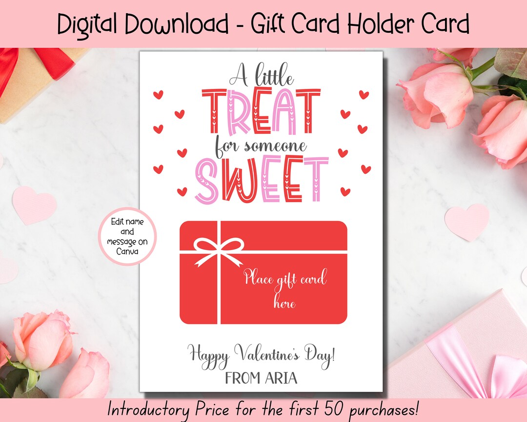 EDITABLE Teacher Valentine Gift Card Holder, Valentines Day Teacher ...