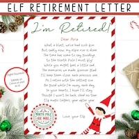 EDITABLE Elf Retirement Letter and Certificate, Elf Goodbye Letter, Elf ...