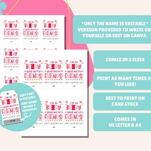 EDITABLE Gummy Bear Valentine Gift Tags, Printable Kids Valentine Tags ...