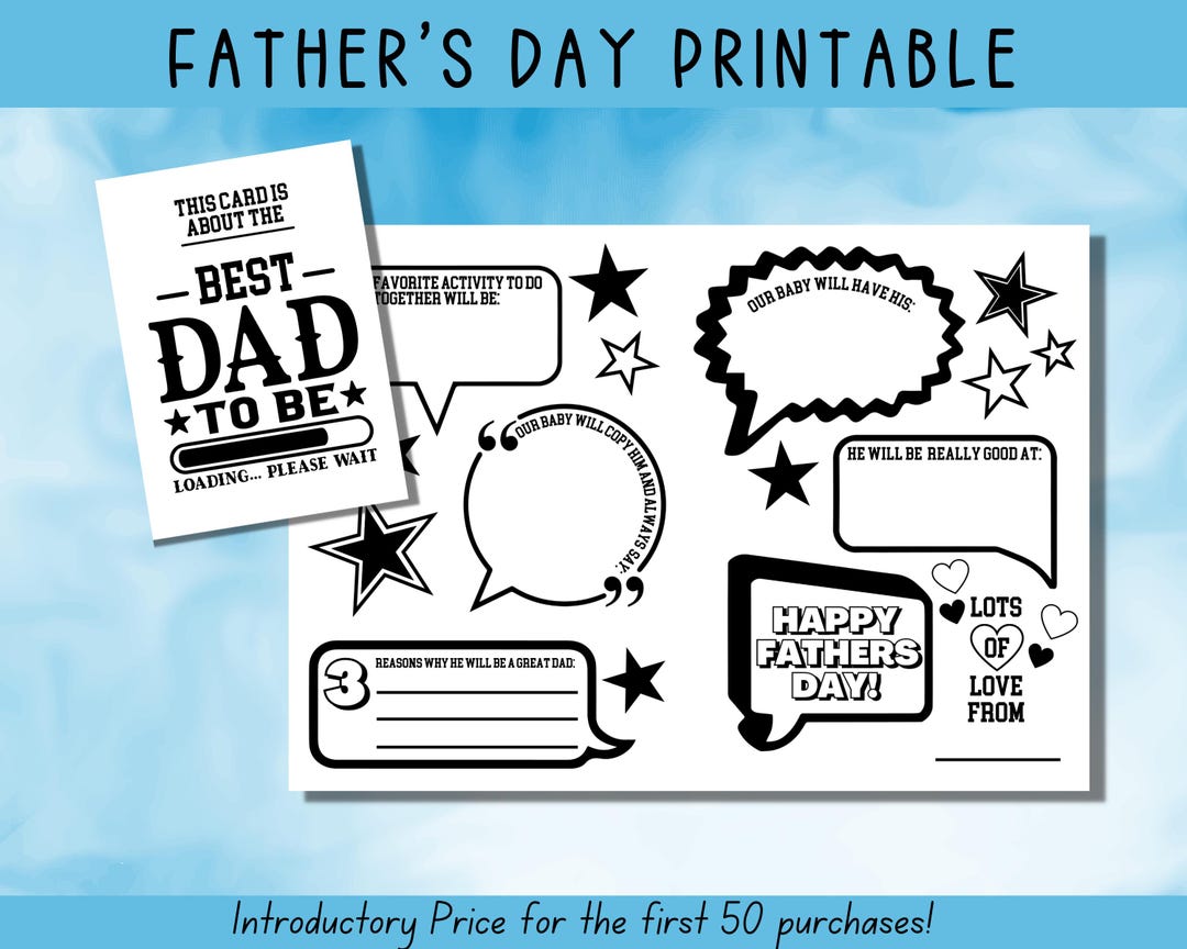 First Father's Day Printable, All About My Dad Book, First Fathers Day ...