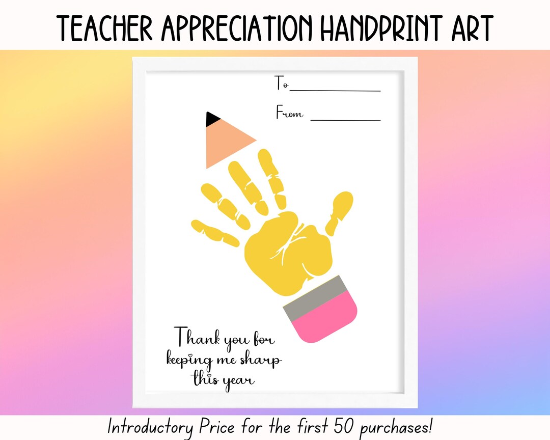 Teacher Appreciation Handprint Art, Teacher Appreciation Gift, Staff ...