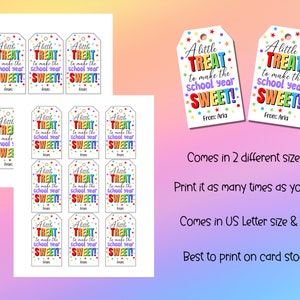 EDITABLE First Day of School Gift Tag Back to School Gift - Etsy