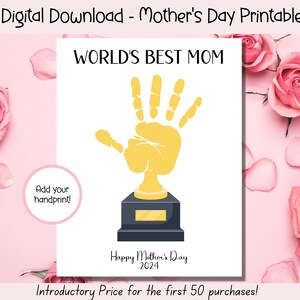 Mother's Day Printable, Mother's Day Handprint Art Mothers Day Gift ...