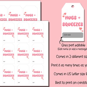 EDITABLE Valentine Gift Tags, Printable Kids Valentine Tags, Classroom ...